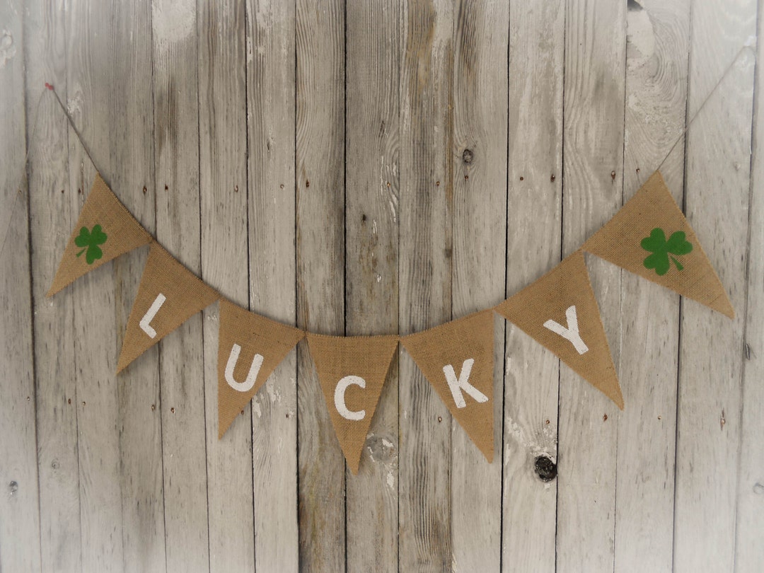 Lucky Banner Lucky Bunting Lucky Garland Shamrock Banner St Patricks ...