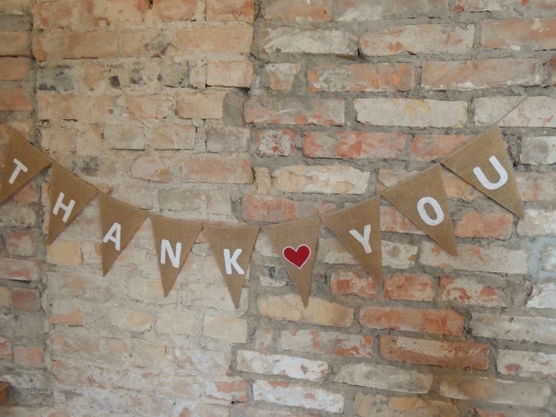 Burlap Thank You Banner Wedding Decorations Thank You Bunting Thank You ...