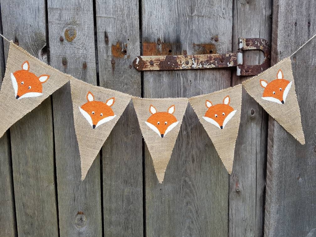 Fox Banner Fox Bunting Nursery Banner Baby Shower Banner | Etsy