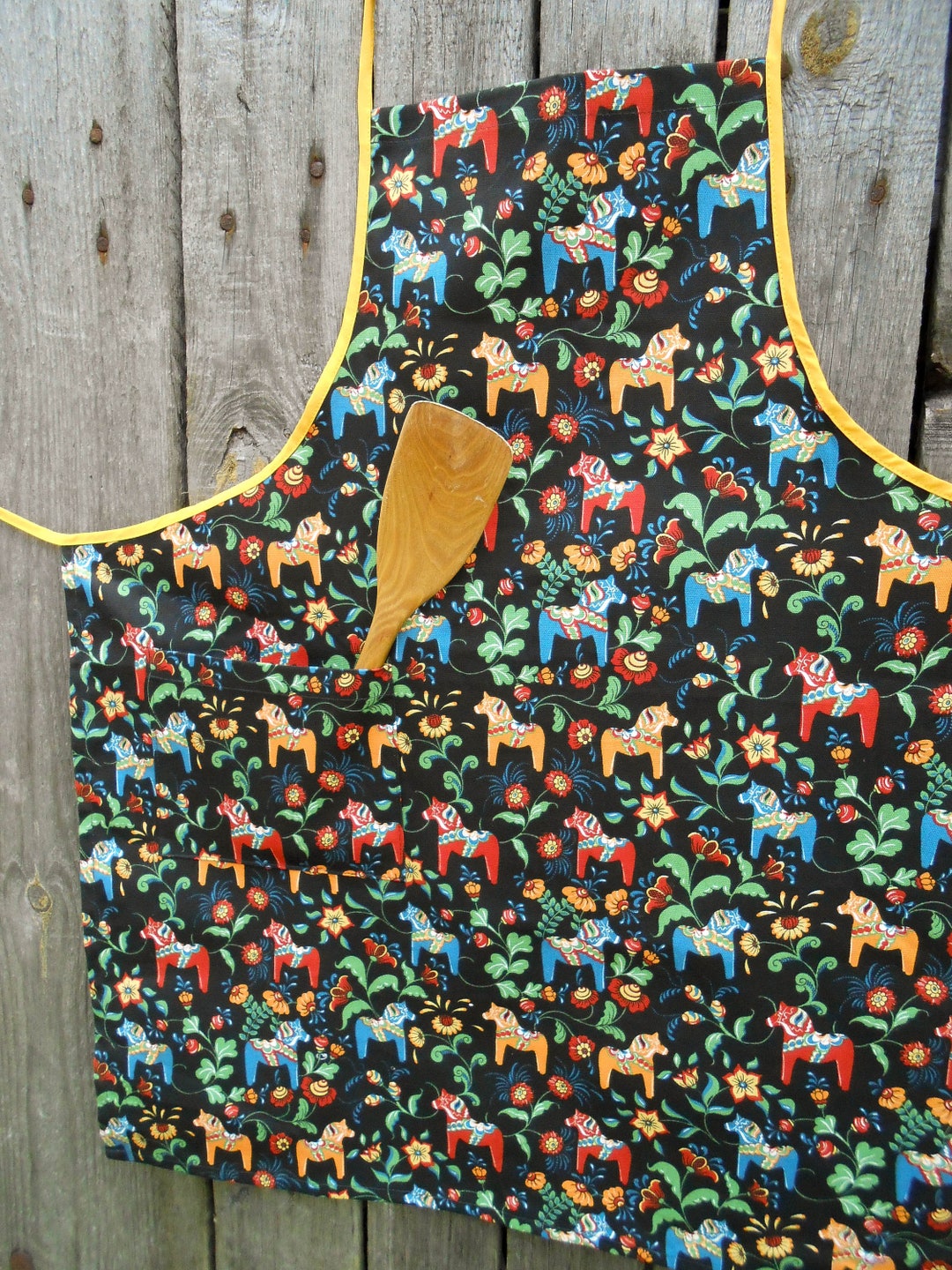Swedish Dala Horse Apron Womens Aprons Cooking Apron Scandinavian ...