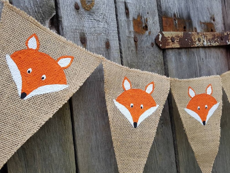 Fox Banner Fox Bunting Nursery Banner Baby Shower Banner - Etsy