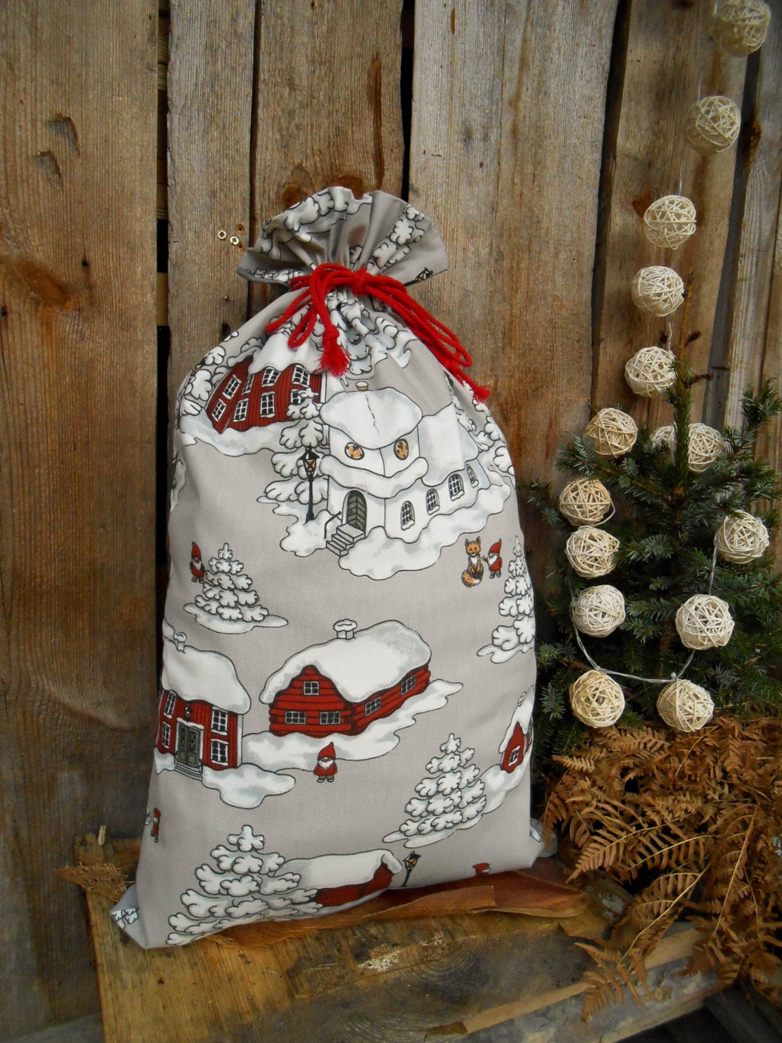 Personalized Santa Sack Christmas Sack Christmas Tree Swedish Winter ...