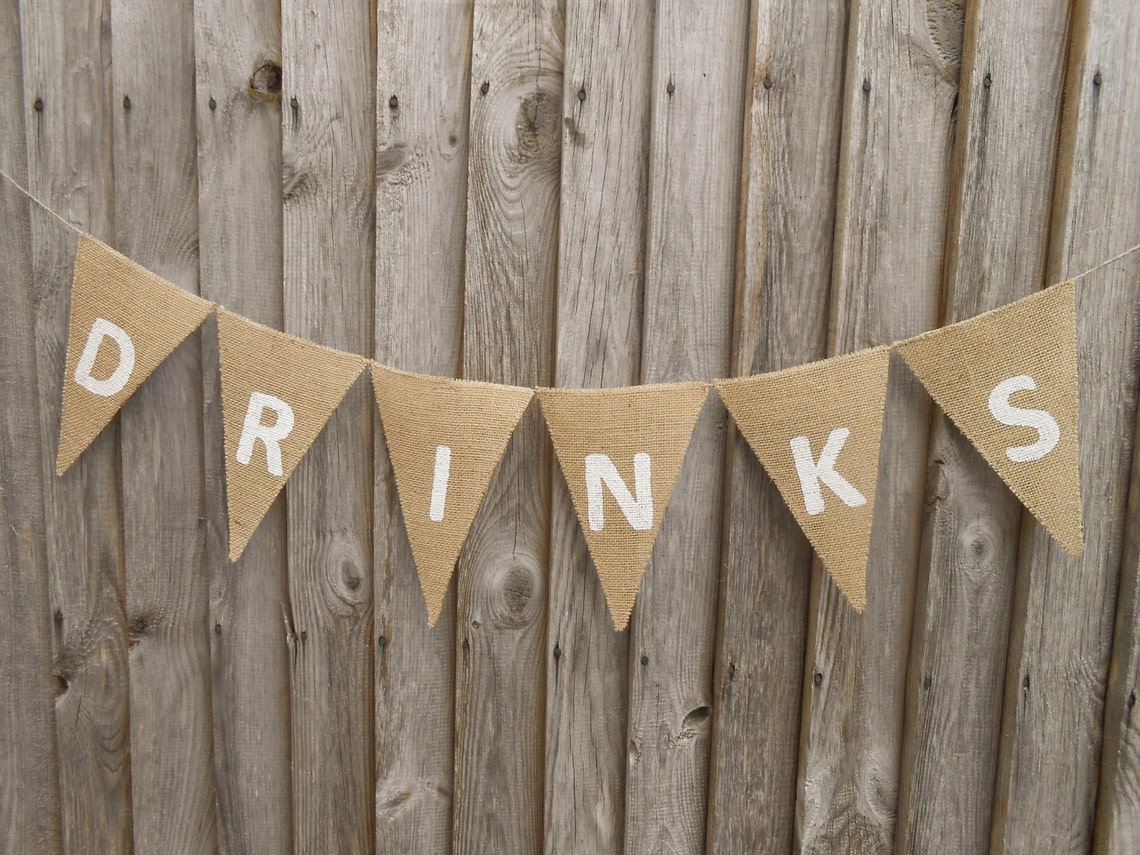 Drinks Banner Wedding Garland Celebration Wedding Drink Banner Drink ...