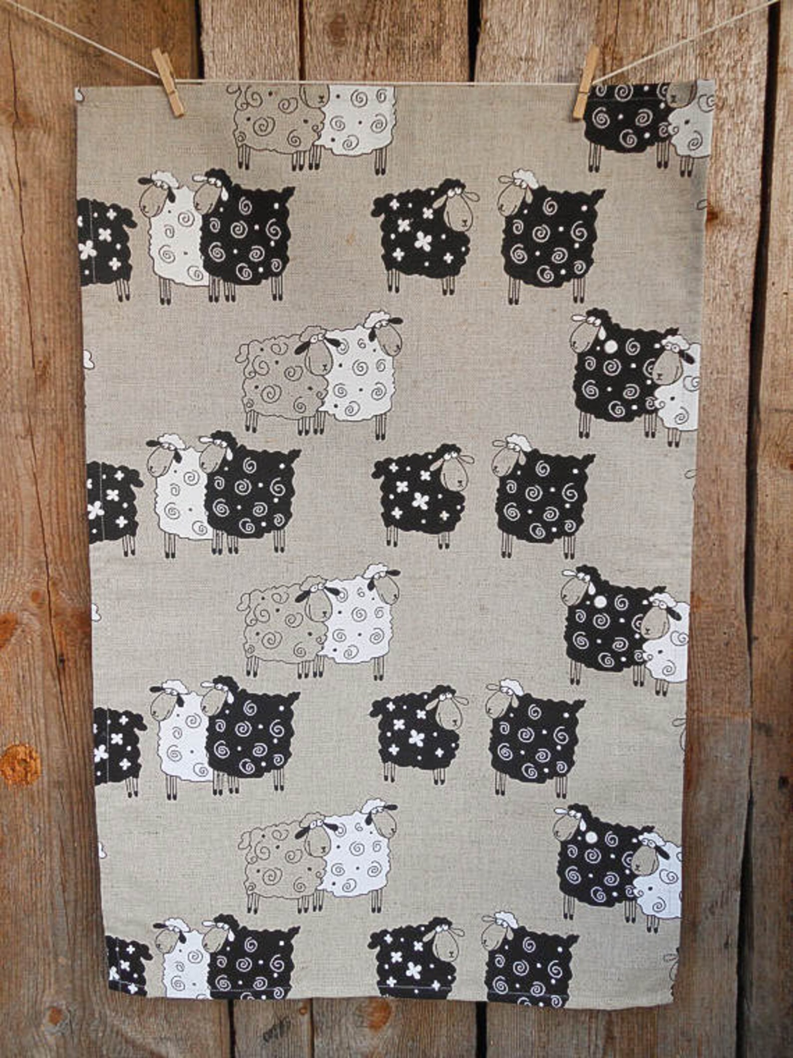 Sheep Tea Towel British Sheep Breeds Linen Towel Kitchen Towel Gift for ...