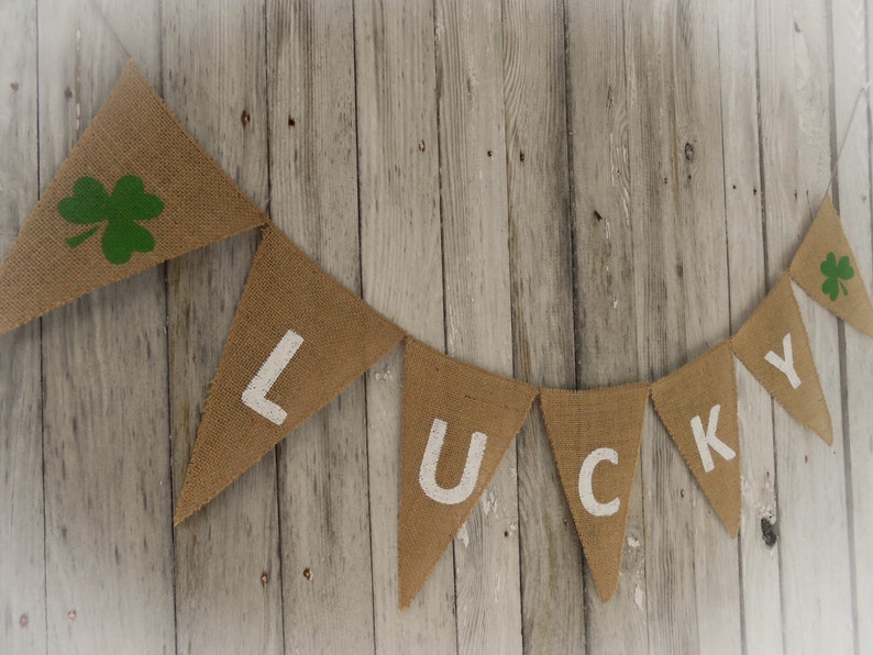 Lucky Garland Shamrock Banner Lucky Banner Lucky Bunting St | Etsy