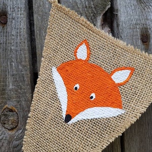 Fox Banner Fox Bunting Nursery Banner Baby Shower Banner Woodland Party ...