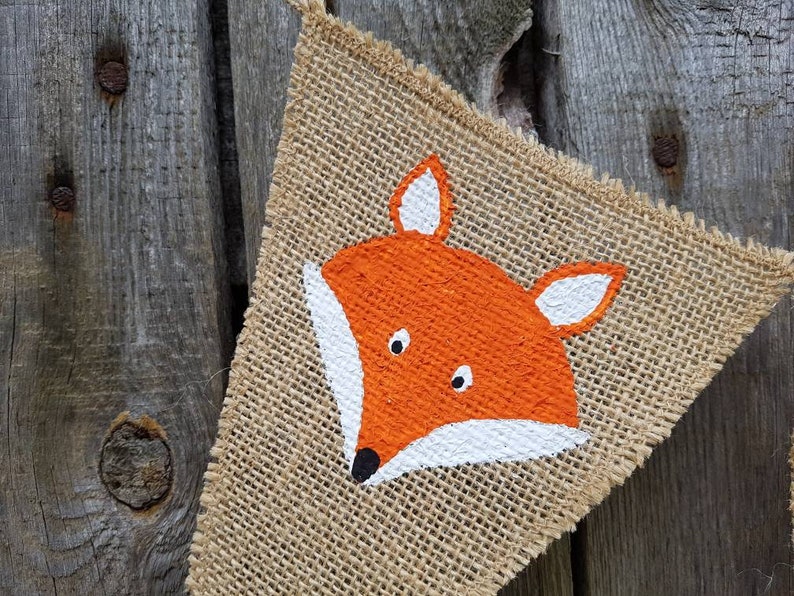 Fox Banner Fox Bunting Nursery Banner Baby Shower Banner Woodland Party ...