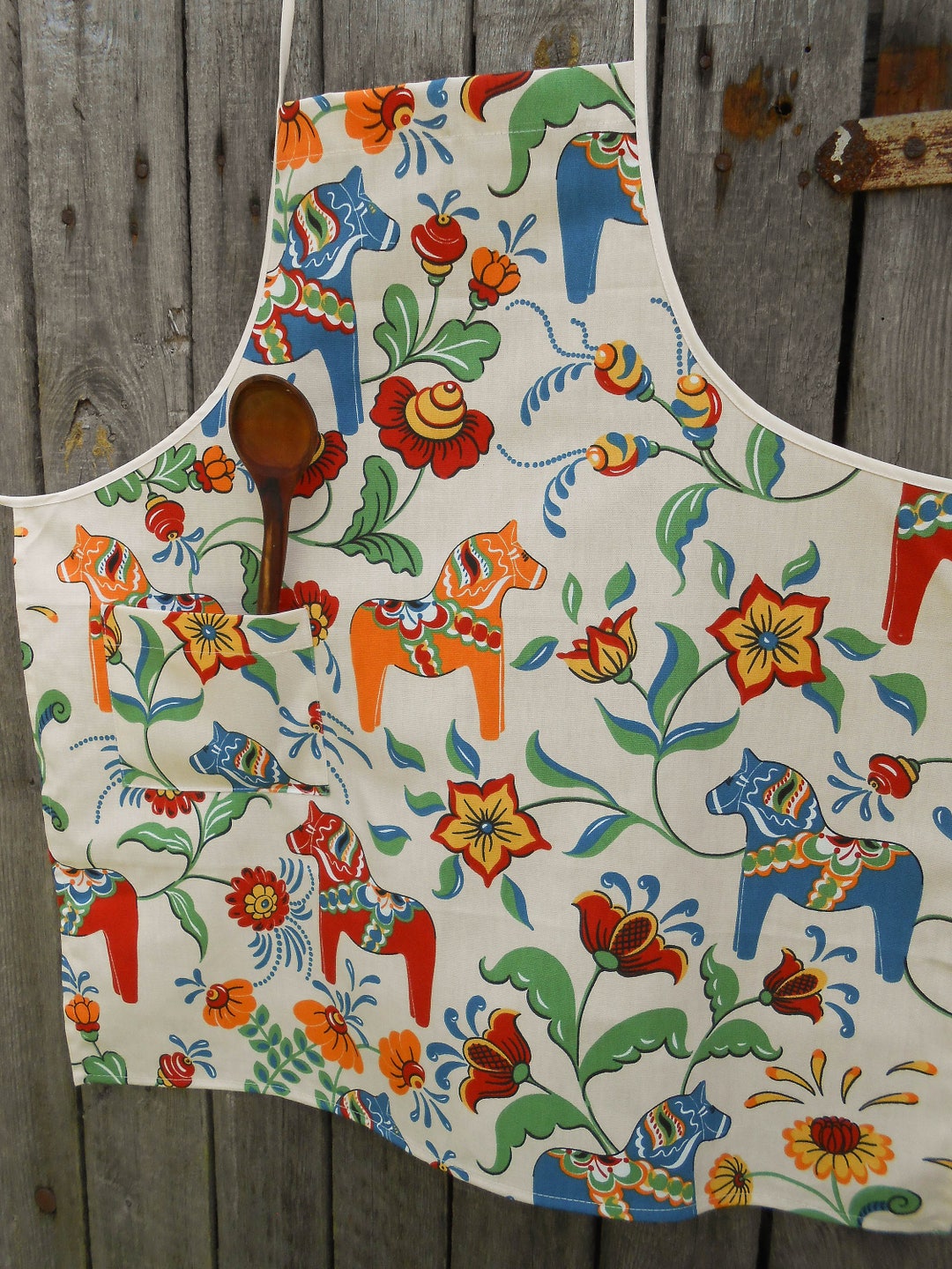 Swedish Dala Horse Apron Womens Aprons Cooking Apron Scandinavian ...