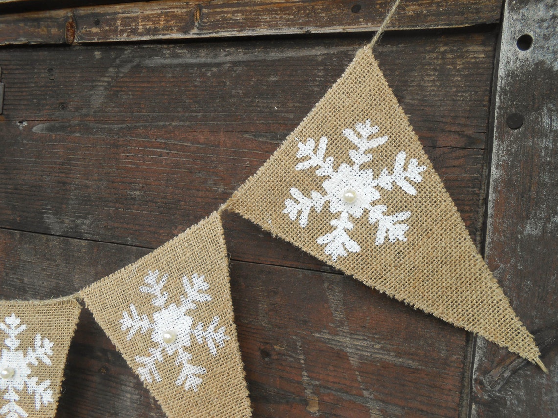Snowflakes Banner Holiday Decor Snowflakes Garland Christmas - Etsy