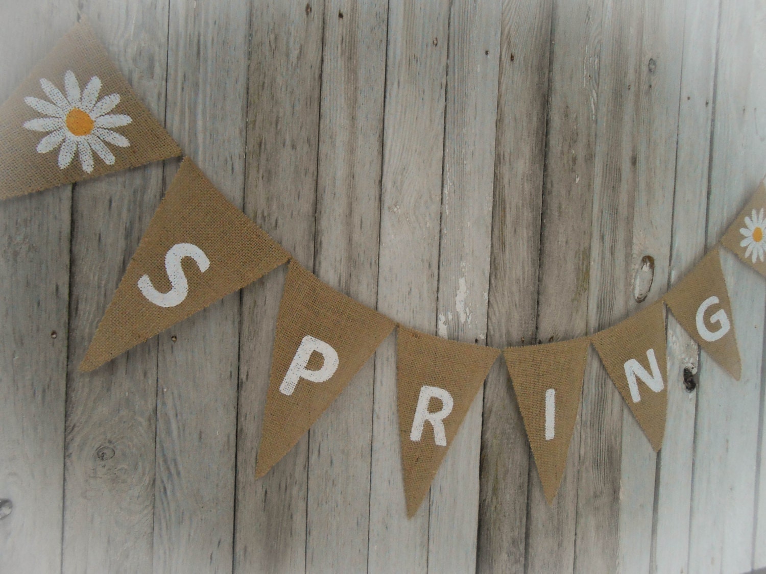 Spring Banner Spring Bunting Spring Decor Easter Decor Burlap - Etsy