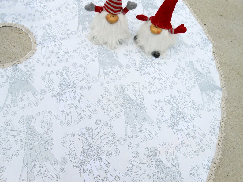 Christmas Angel Christmas Tree Skirt Christmas Silver | Etsy