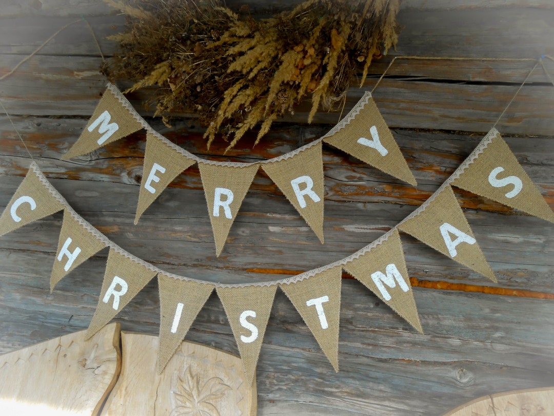 Merry Christmas Garland Merry Christmas Banner Holiday Banner Christmas ...