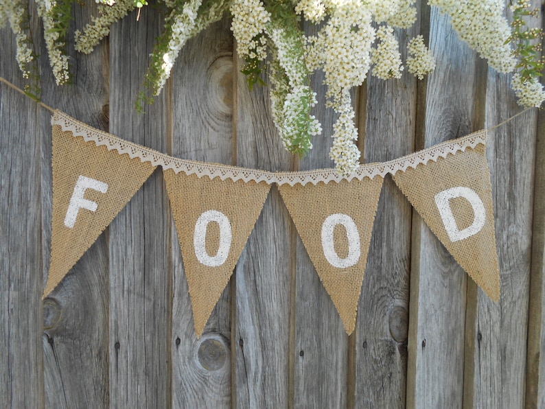 Party Decor Food Banner Party Banner Food Bunting Food Sign | Etsy