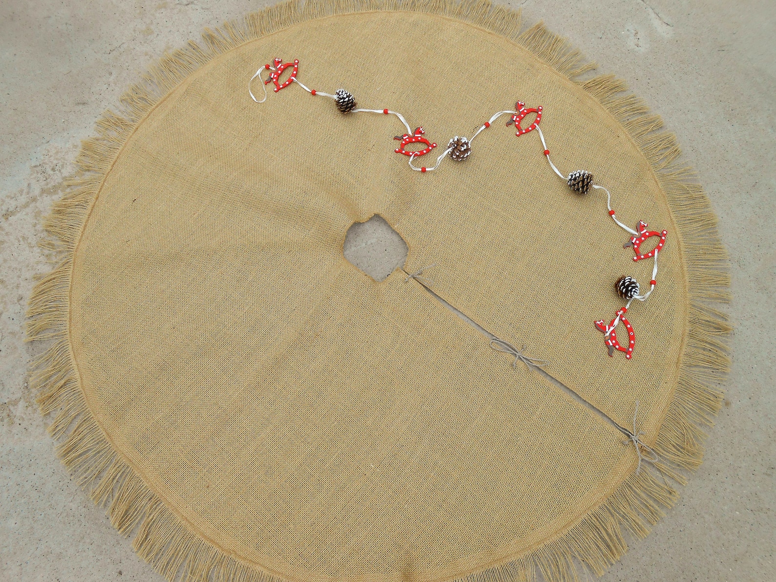 Burlap Christmas Tree Skirt Burlap Tree Skirt Rustic Christmas | Etsy