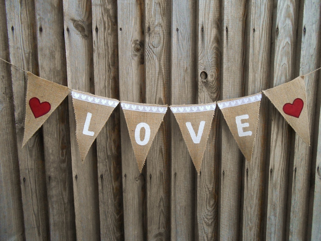 Rustic Wedding Valentines Day Decor Valentines Day Banner Wedding ...