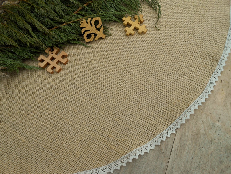 Rustic Christmas Tree Skirt Burlap Tree Skirt Rustic Christmas ...