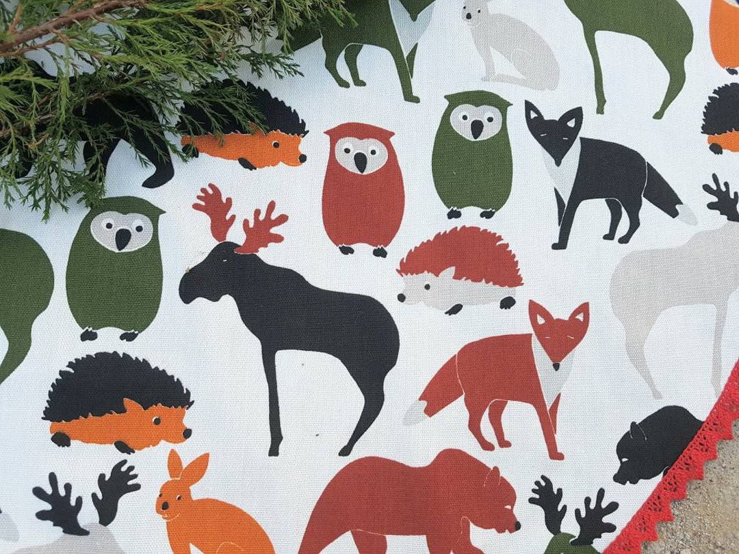 Forest Animals Tree Skirt Woodland Christmas Tree Skirt Christmas Owl ...