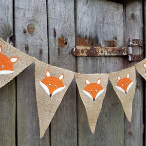 Fox Banner Fox Bunting Nursery Banner Baby Shower Banner Woodland Party ...