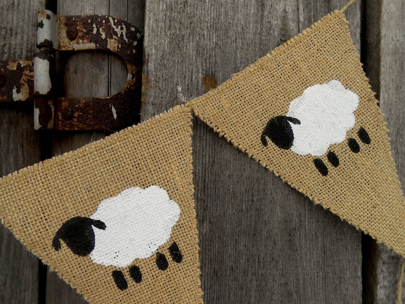 Sheep Banner Lamb Banner Easter Banner Lamb Bunting Nursery Banner Baby ...