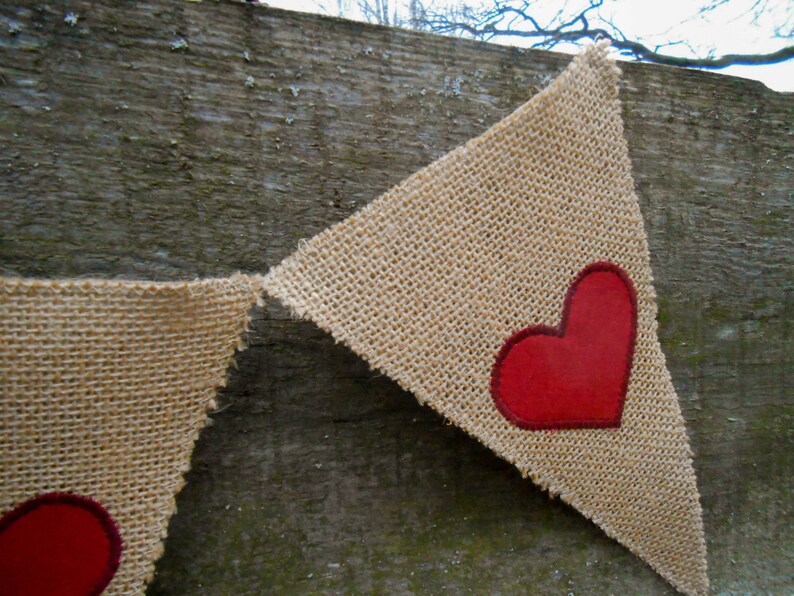 Heart Bunting Valentines Day Decor Valentines Day Banner Wedding Banner ...