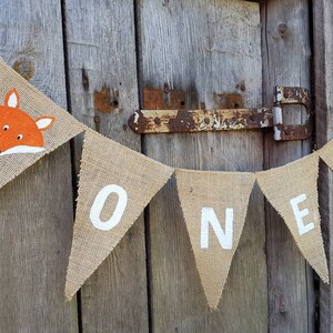 One Fox Banner One Banner Fox Bunting Birthday One Banner Fox Birthday ...
