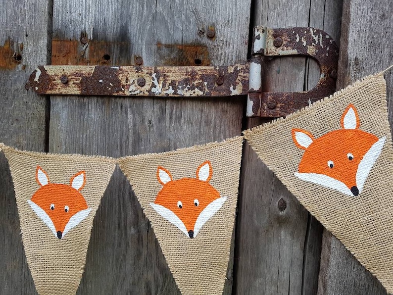 Fox Banner Fox Bunting Nursery Banner Baby Shower Banner | Etsy