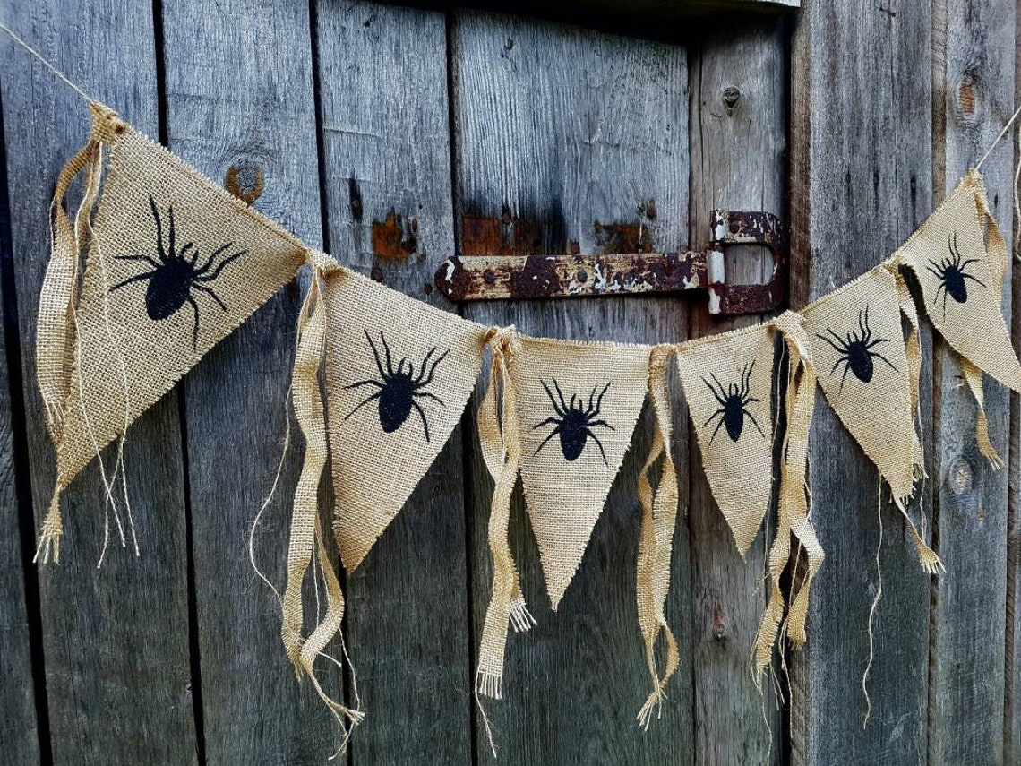 Halloween Spider Banner Halloween Banner Halloween Decoration | Etsy