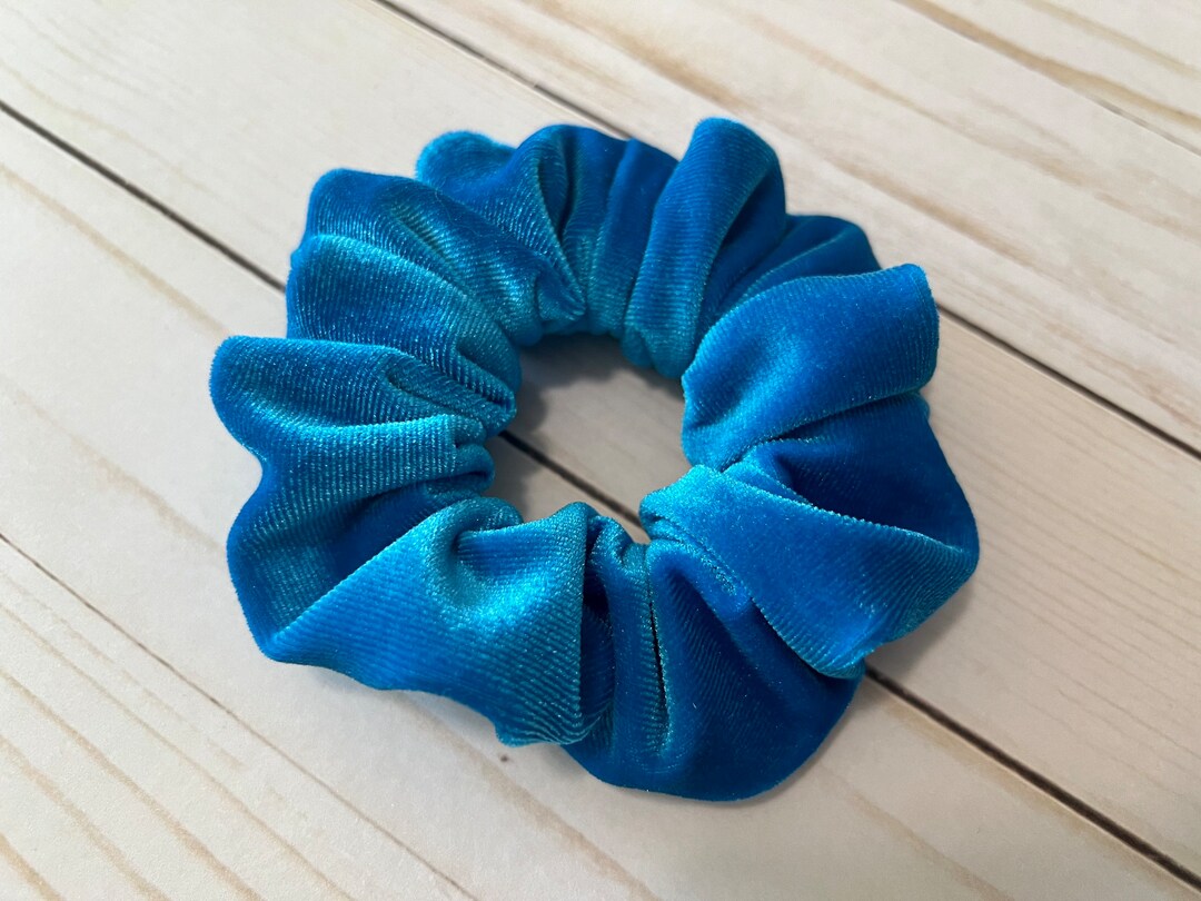 Blue Velvet Scrunchie, Royal Blue Hair Tie Accessory - Etsy