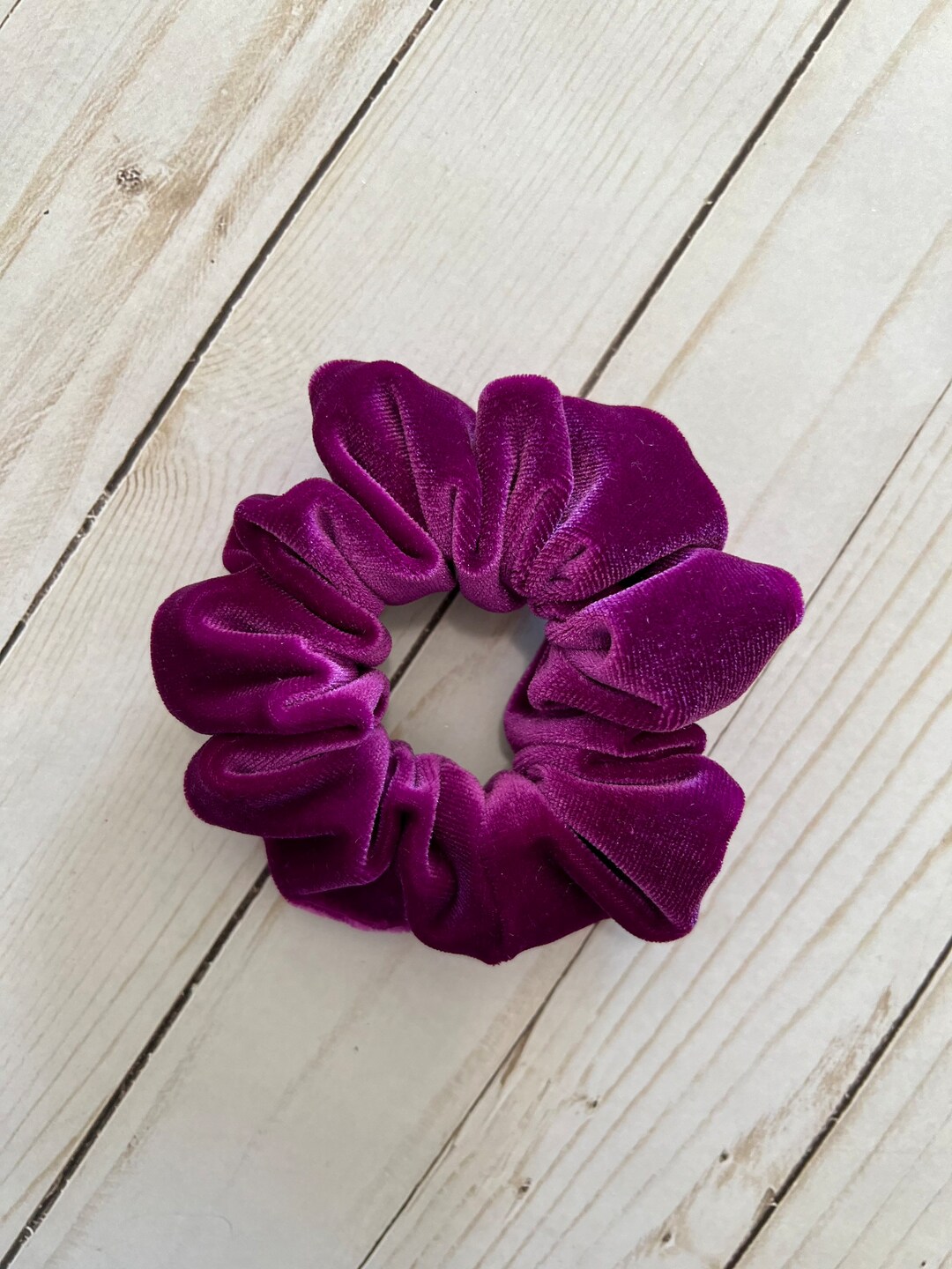 Magenta Velvet Scrunchie, Pinkish Purple Hair Tie Accessory, Gift for ...