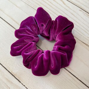 Magenta Velvet Scrunchie, Pinkish Purple Hair Tie Accessory, Gift for ...
