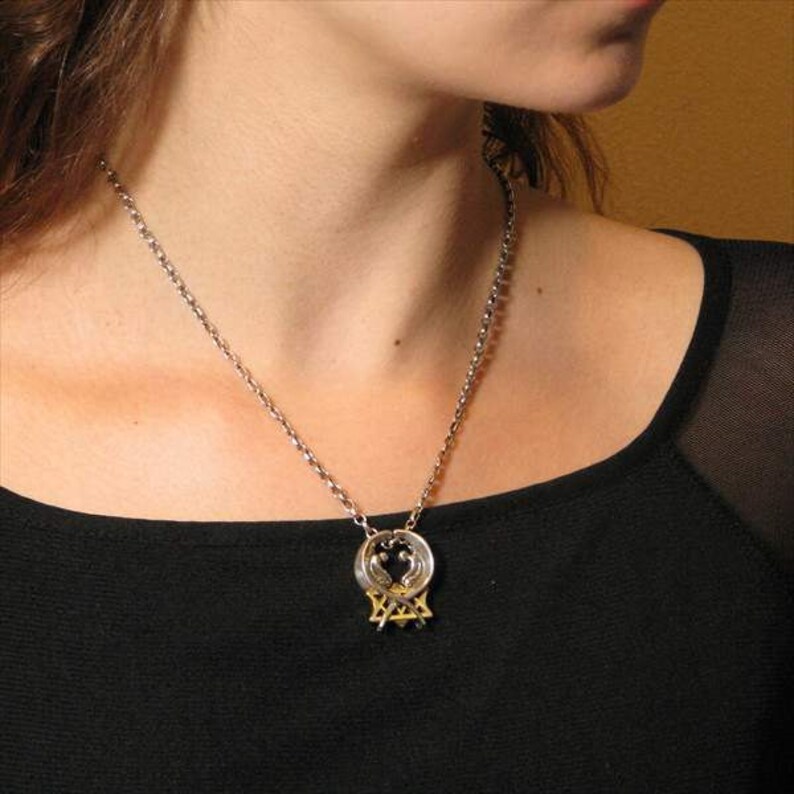 Sterling Silver Two-tone Ark of the Covenant Necklace - Etsy