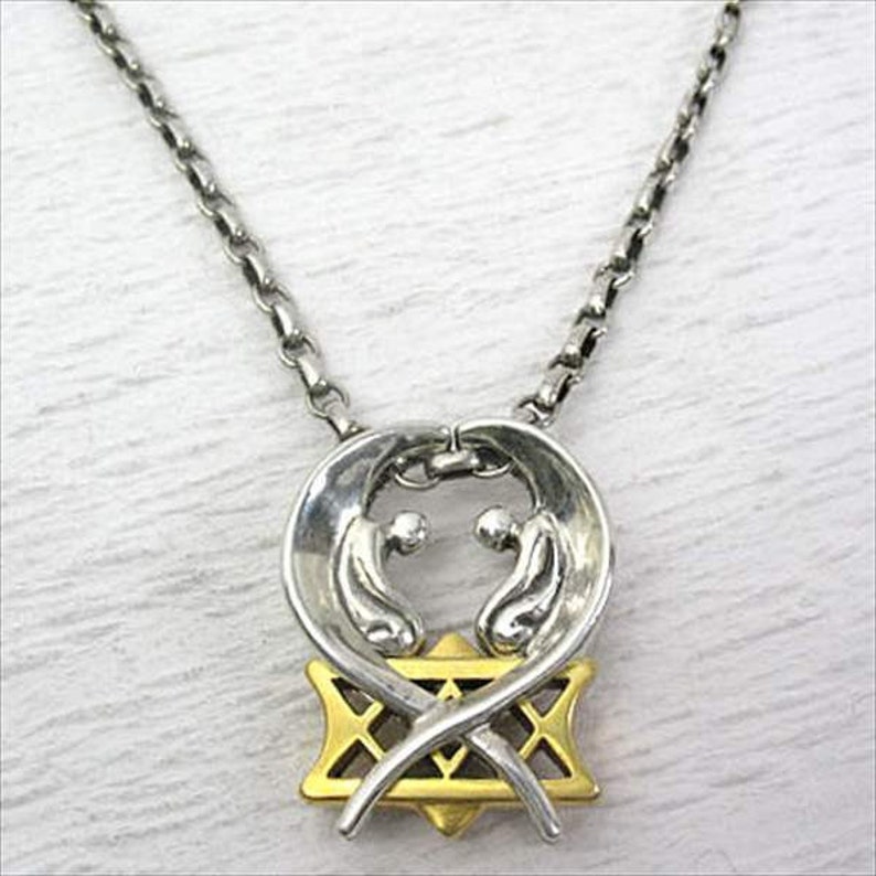 Sterling Silver Two-tone Ark of the Covenant Necklace - Etsy