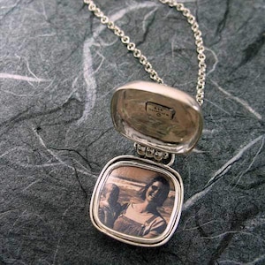 Silver Rounded Square 1 Picture Locket - Etsy