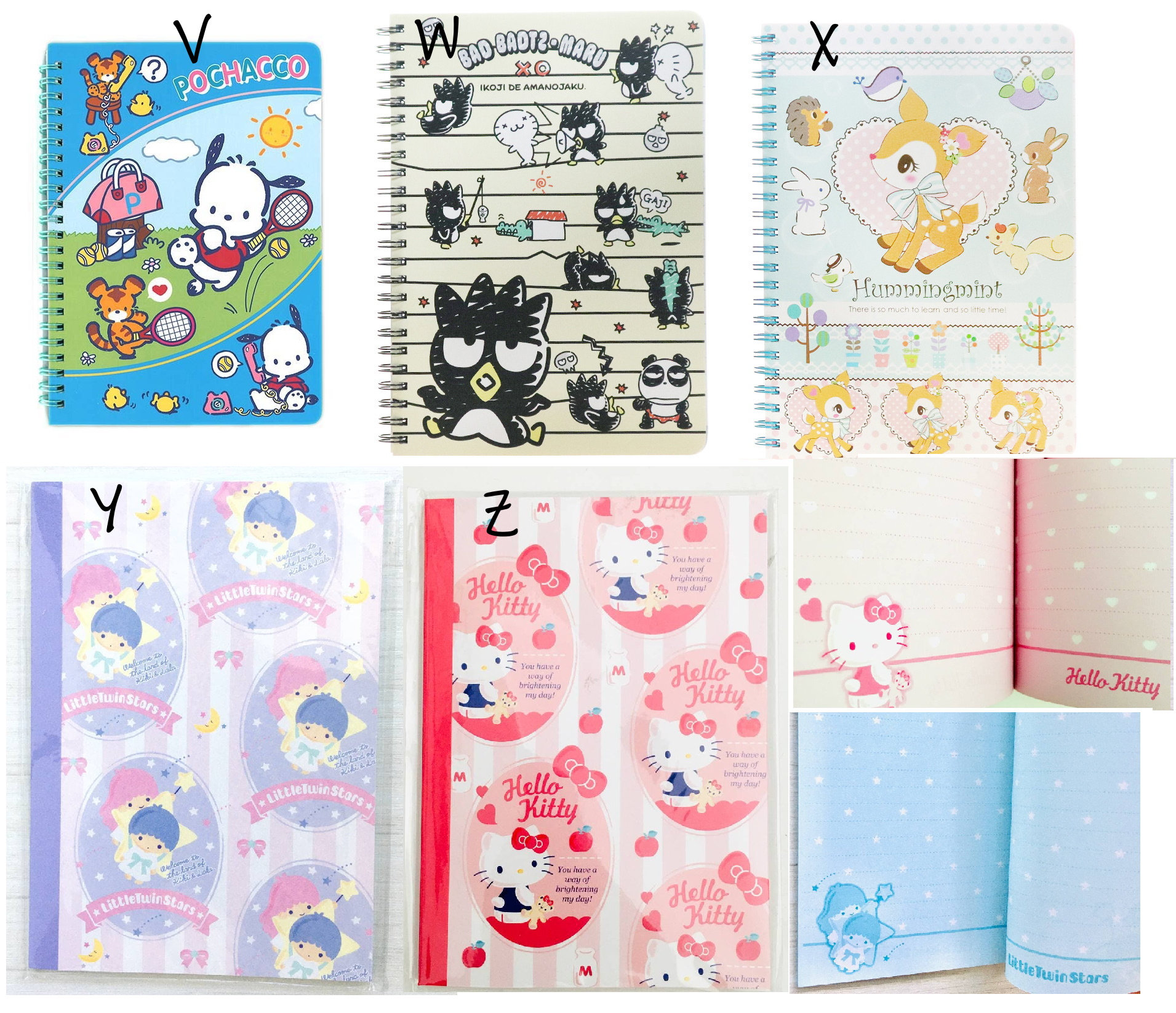 Japan Notebook Paper Notepad Kuromi Pochacco Hello Kitty Cinnamoroll ...
