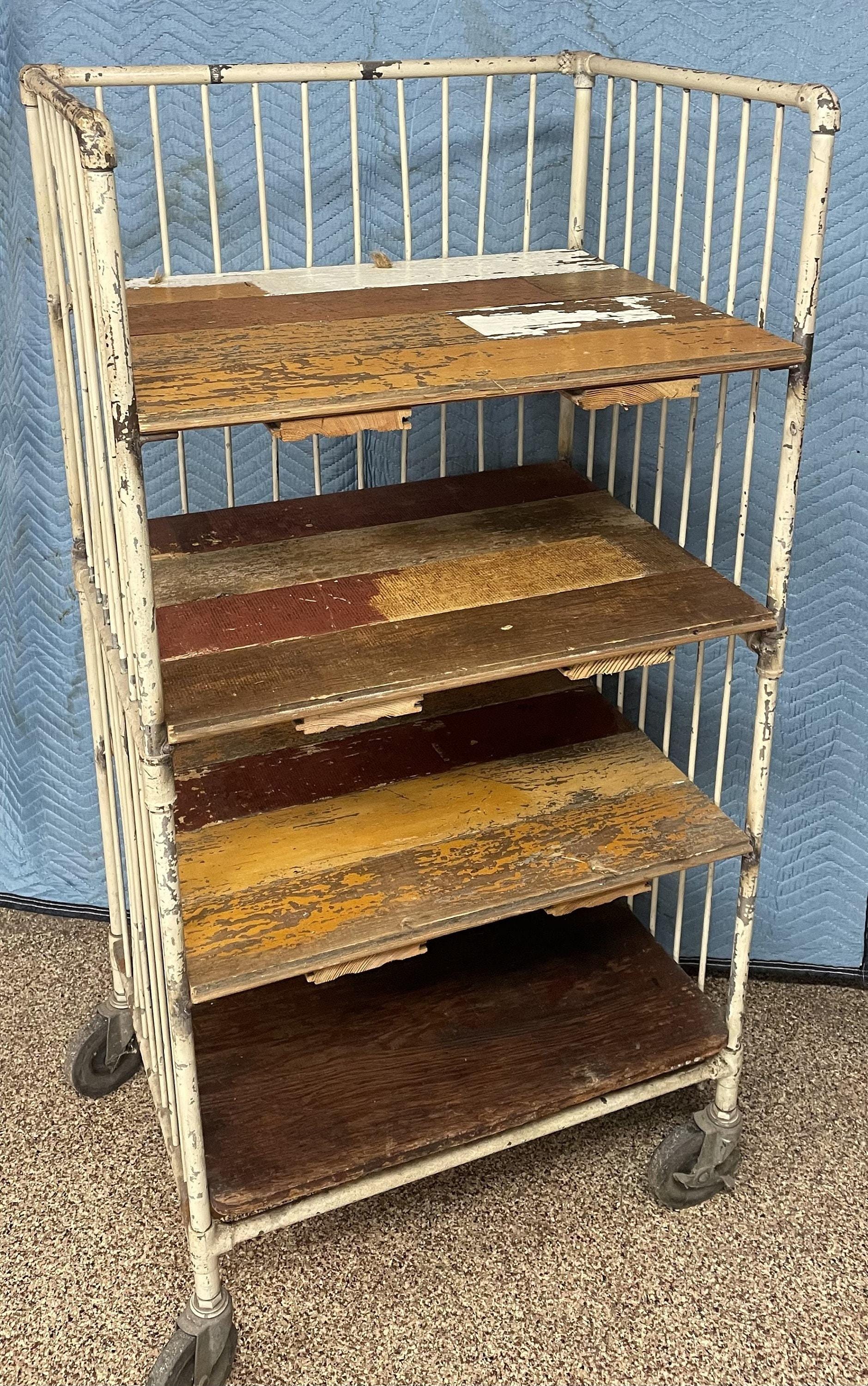 IF1001 Vintage C1920s Industrial Rolling Print Shop Bindery Cart Wood ...