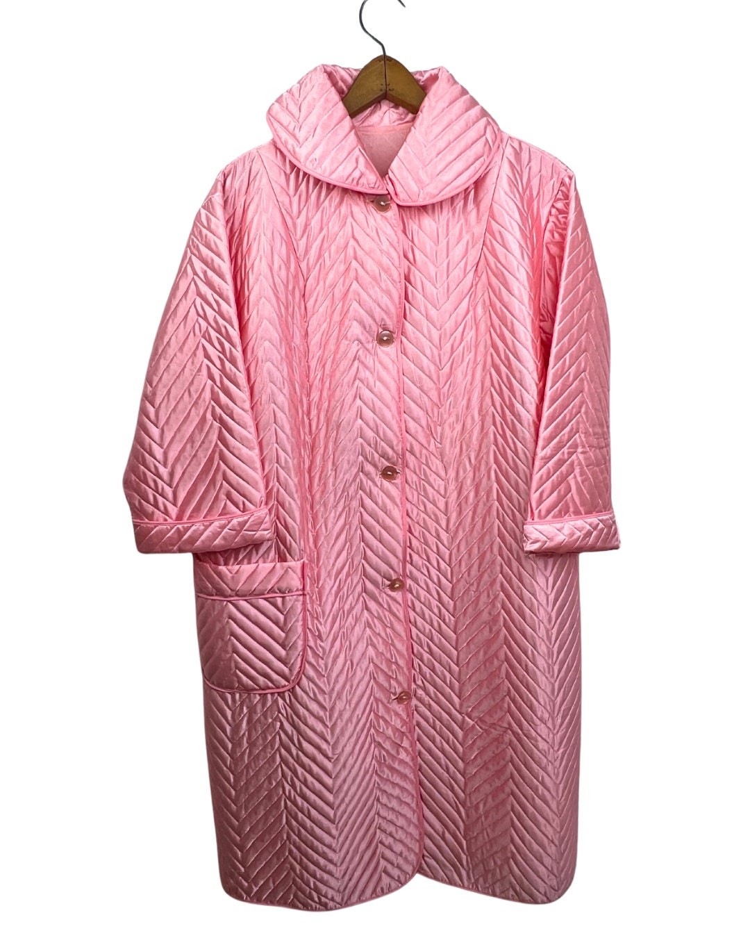 60’s Baby Pink Quilted Housecoat Robe - Etsy
