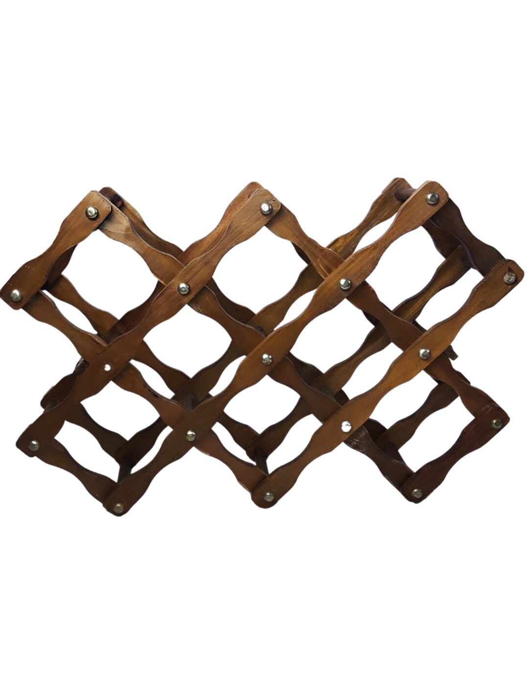 80’s Wooden Wine Accordion Rack Holds 9 Bottles Collapsable - Etsy