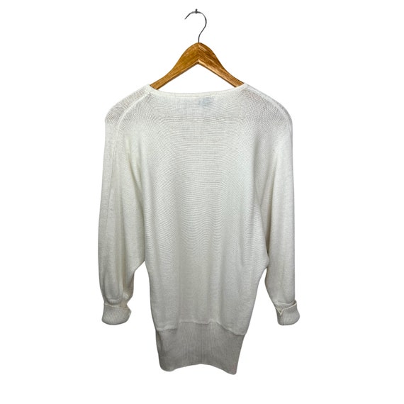 80s Lace Pearl Embellished Sequin Bib Sweater Size Sm… - Gem