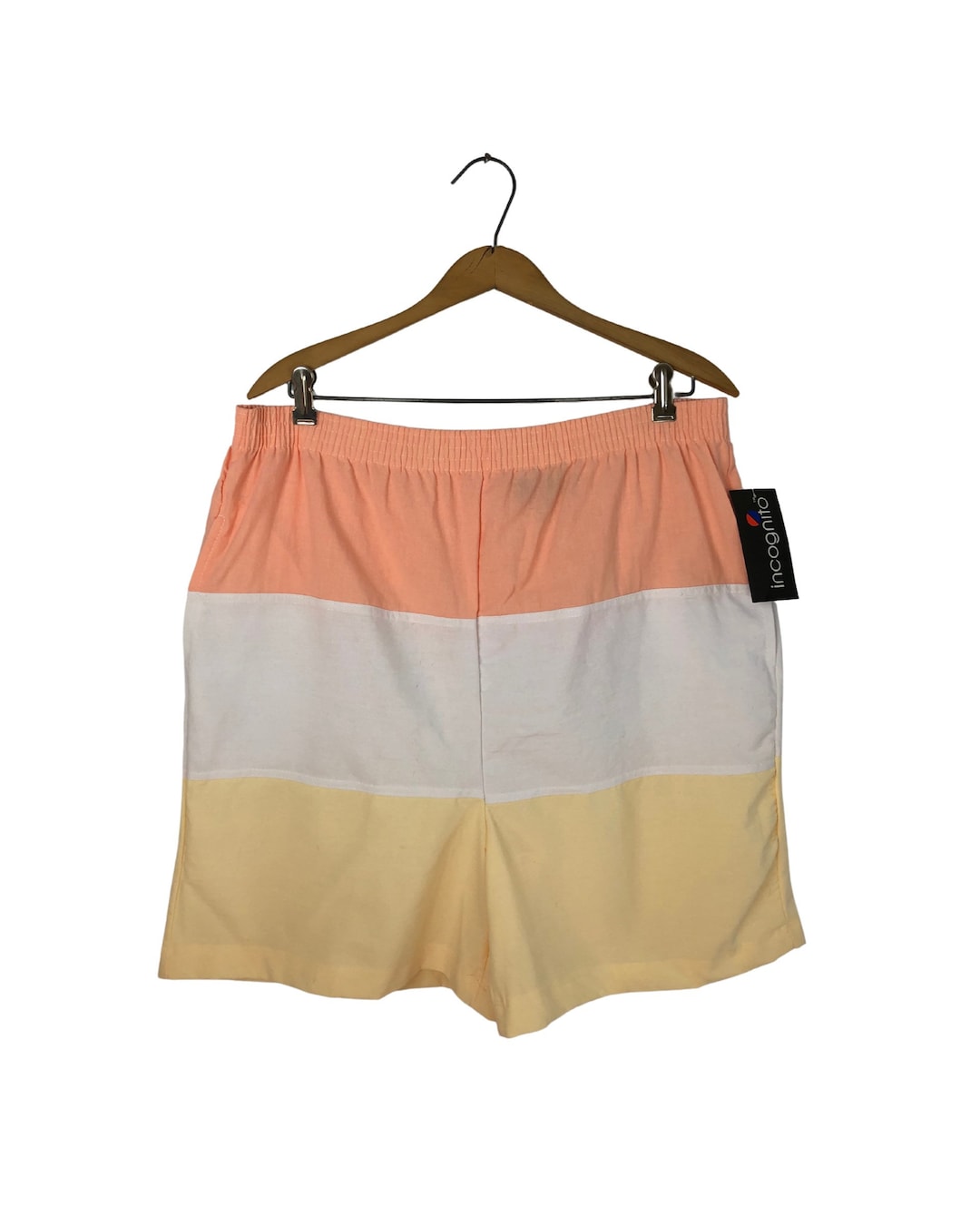 80’s Sherbet Ombre Color Block Stripe DEADSTOCK Incognito Elastic Waist ...
