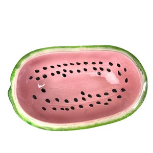 80s Ceramic Watermelon Large Fruit Dish - Etsy