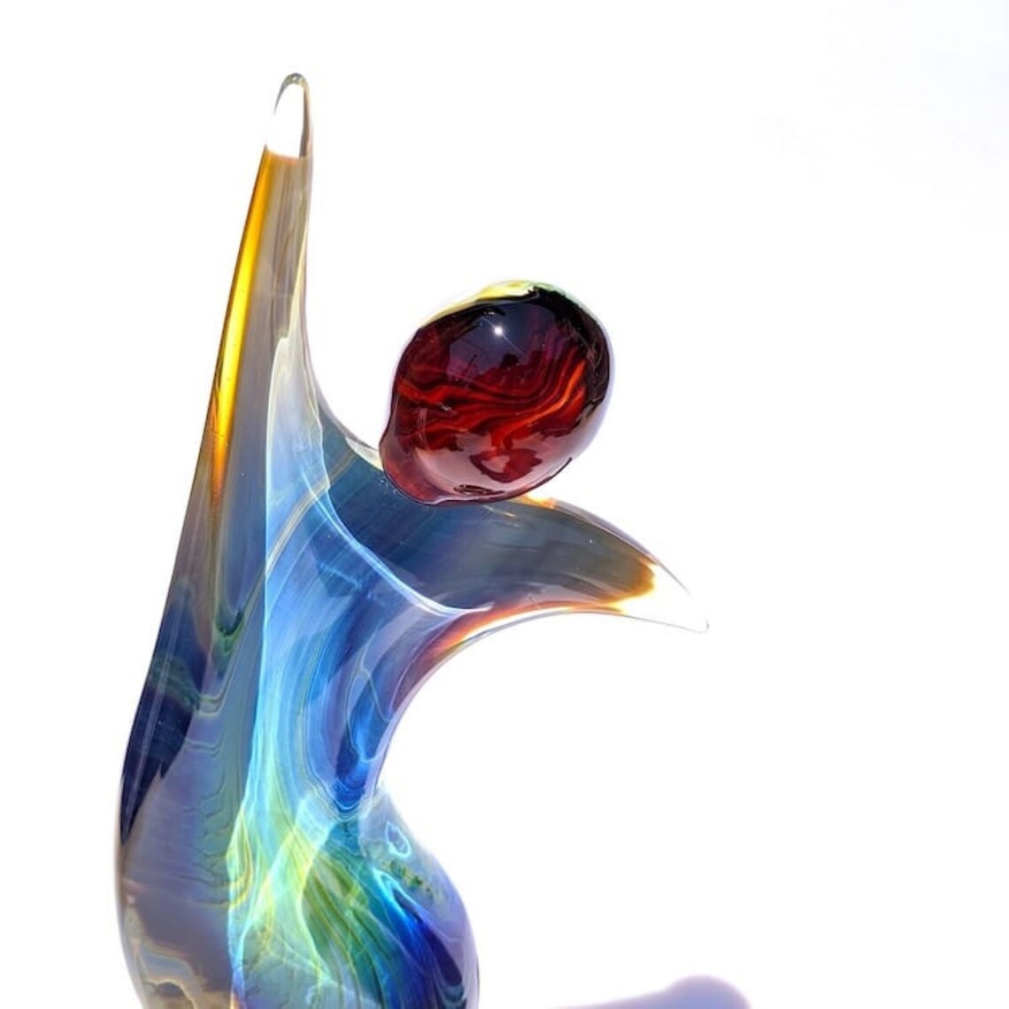 Chalcedony glass sculpture human figure blown glass home | Etsy