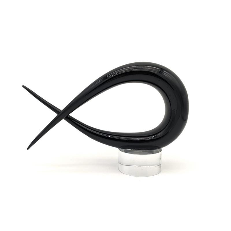 Black Murano Glass Infinity Sculpture: Modern Venetian Art - Etsy