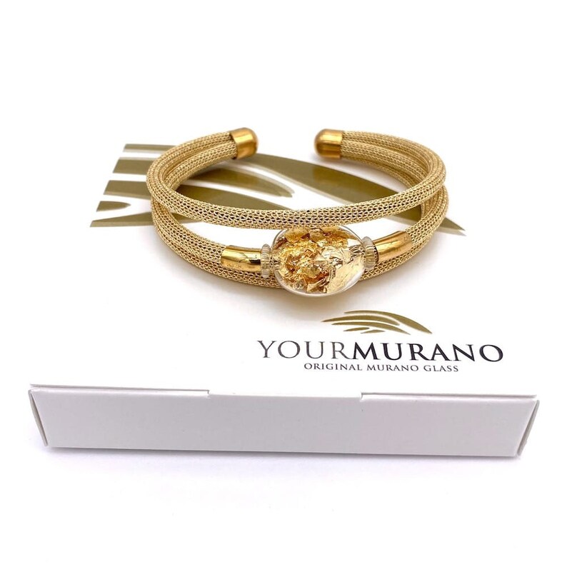 Murano Glass Bracelet: Gold Leaf Sphere, Handmade Italian Jewelry - Etsy