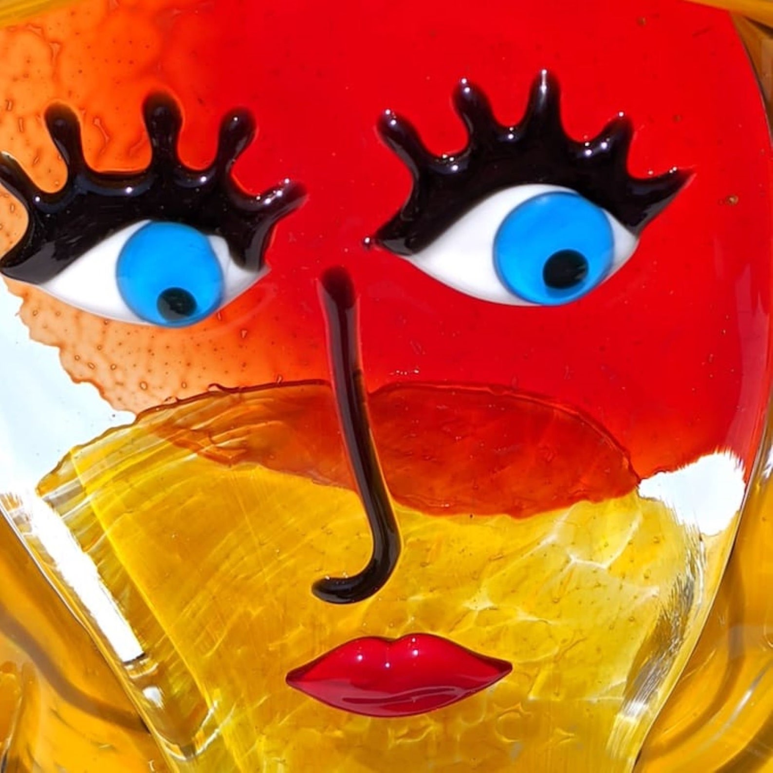 Murano Glass Female Face Sculpture: Modern Art, Made in Italy - Etsy