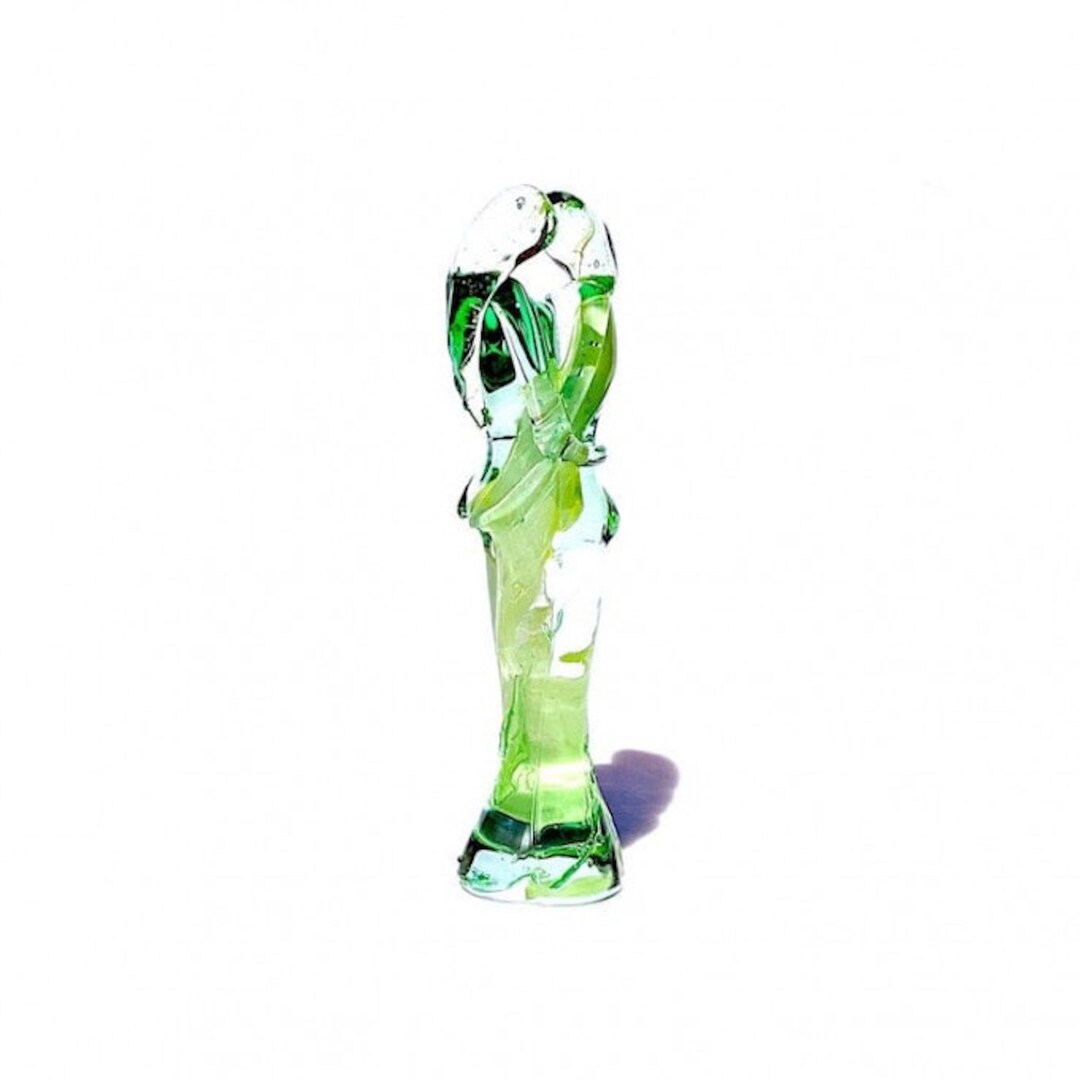 Murano Glass Embrace Sculpture: Green Crystal Art, Made in Italy - Etsy