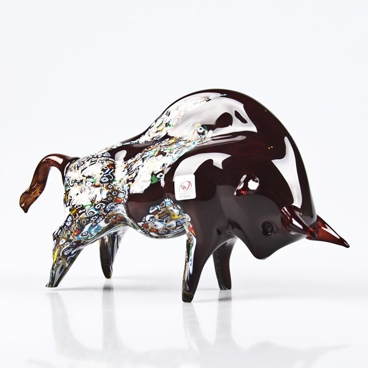Glass Art Murano glass bull sculpture gift idea Made Murano Glass ...