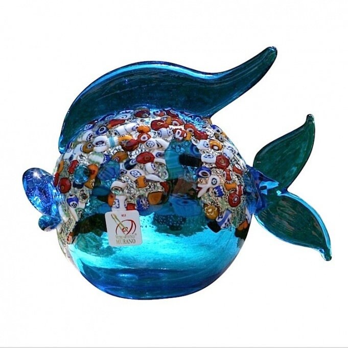 Glass Sculptures & Figurines fish statue TRADEMARK OF ORIGIN orange ...
