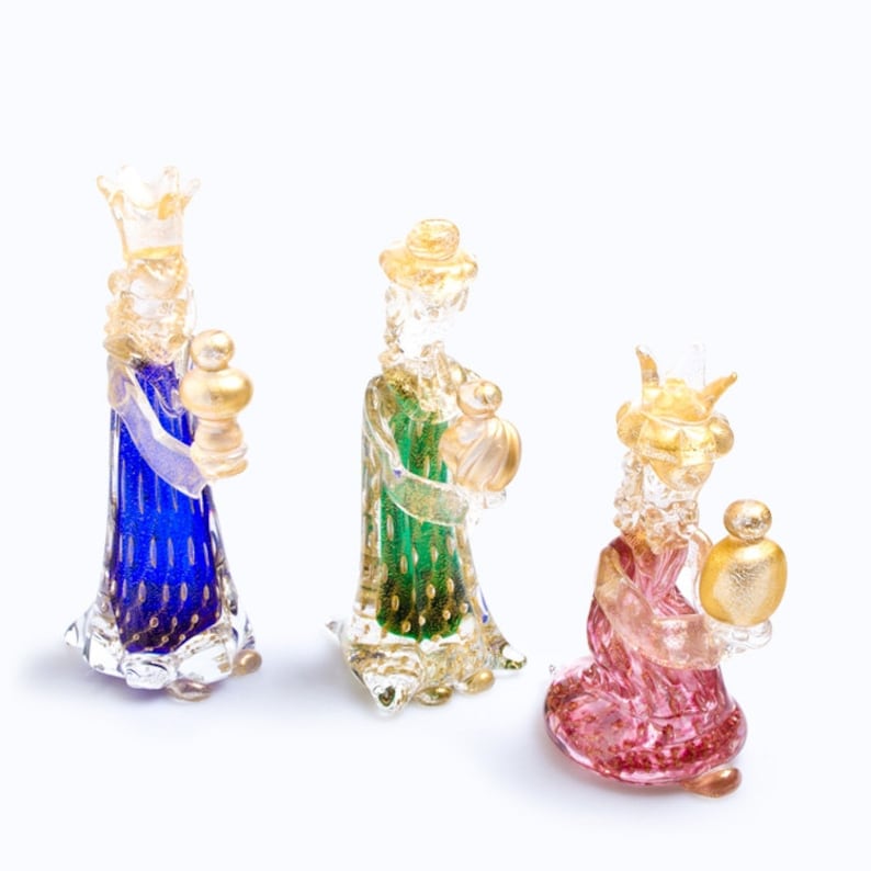 Murano Glass Magi Figurines: Nativity Scene Christmas Decorations - Etsy