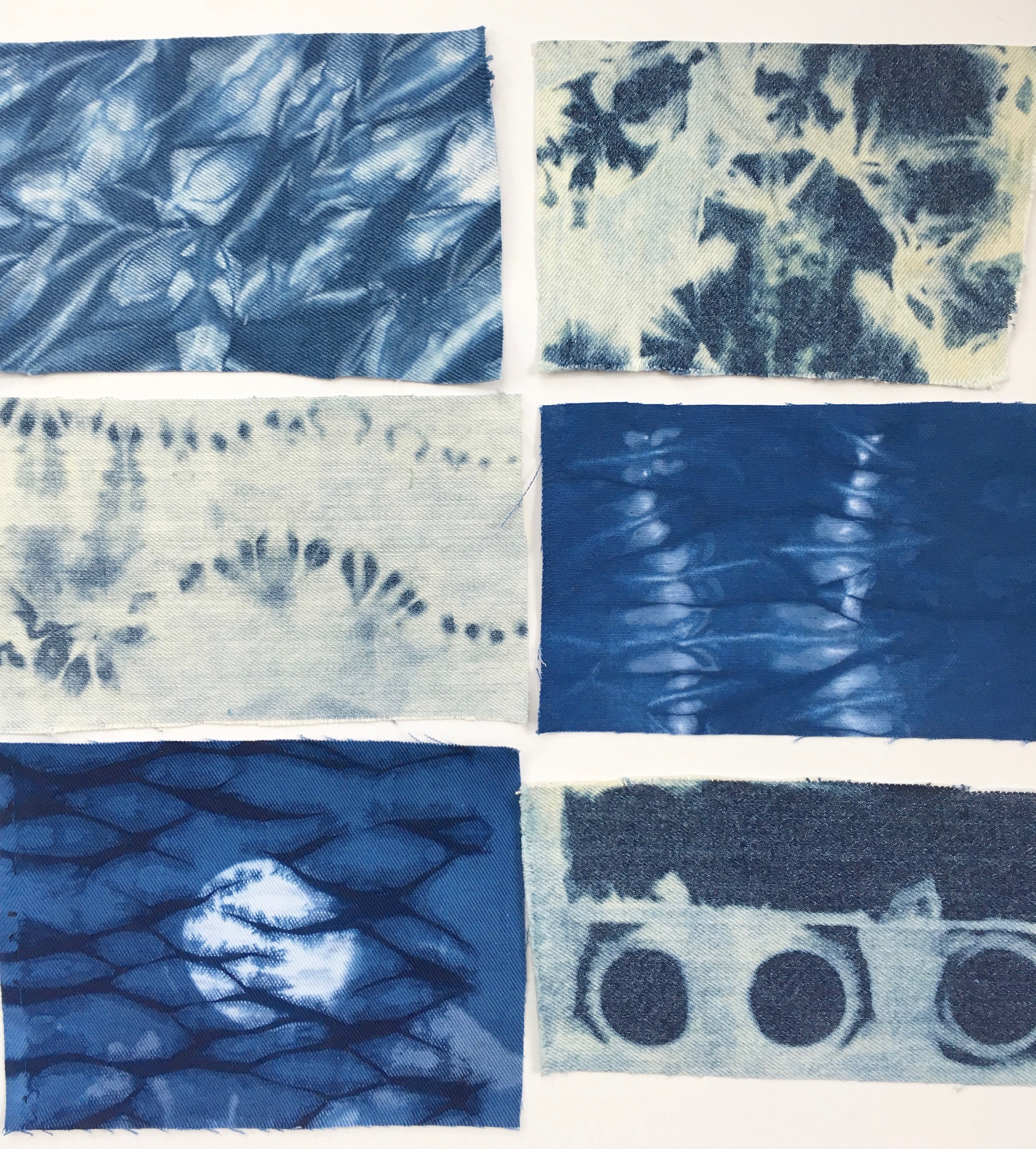 Dyeing & Batik Fabric Visual Arts Shibori Patches Black Denim Shibori ...