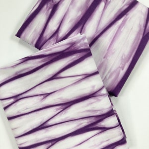Purple Shibori Fabric, Striped Fabric, Cotton Tie Dye Fabric, Hand Dyed ...